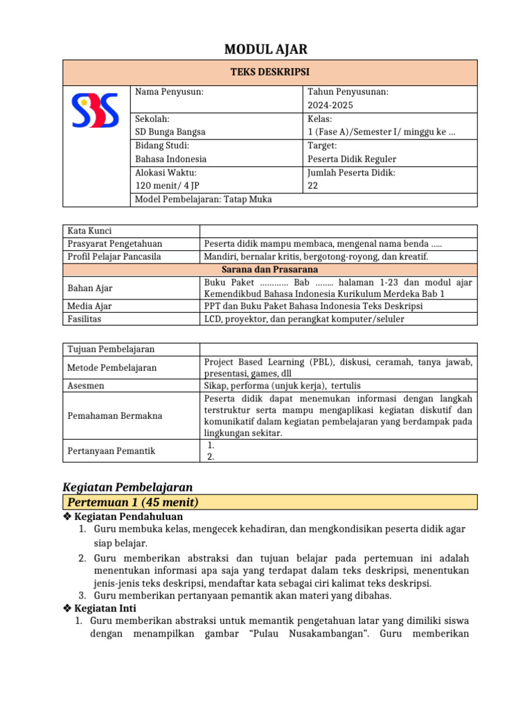 MODUL AJAR Math KLS 4 | PDF