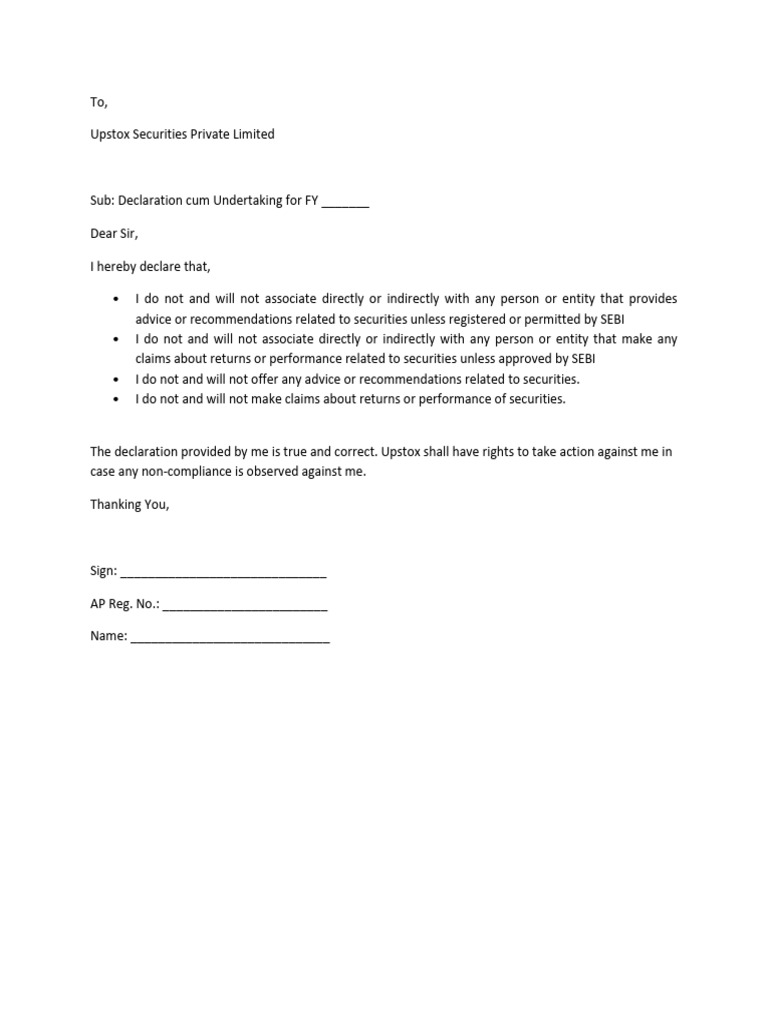 Self Declaration | PDF