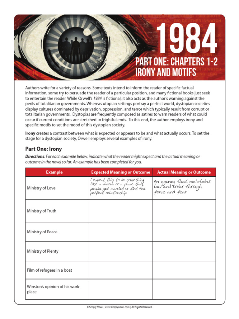 1984 Part ONE Lit Analysis (William and Charles) | PDF | Dystopia ...