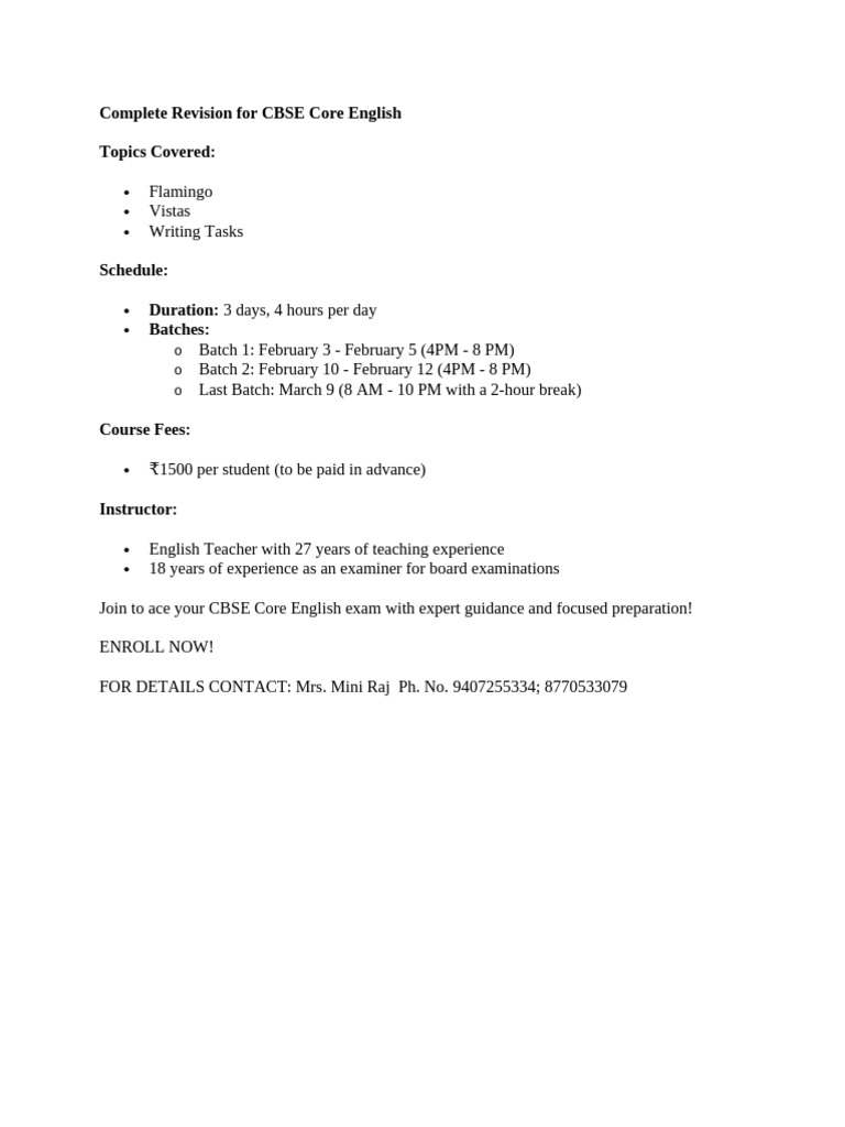 English Core Revision | PDF