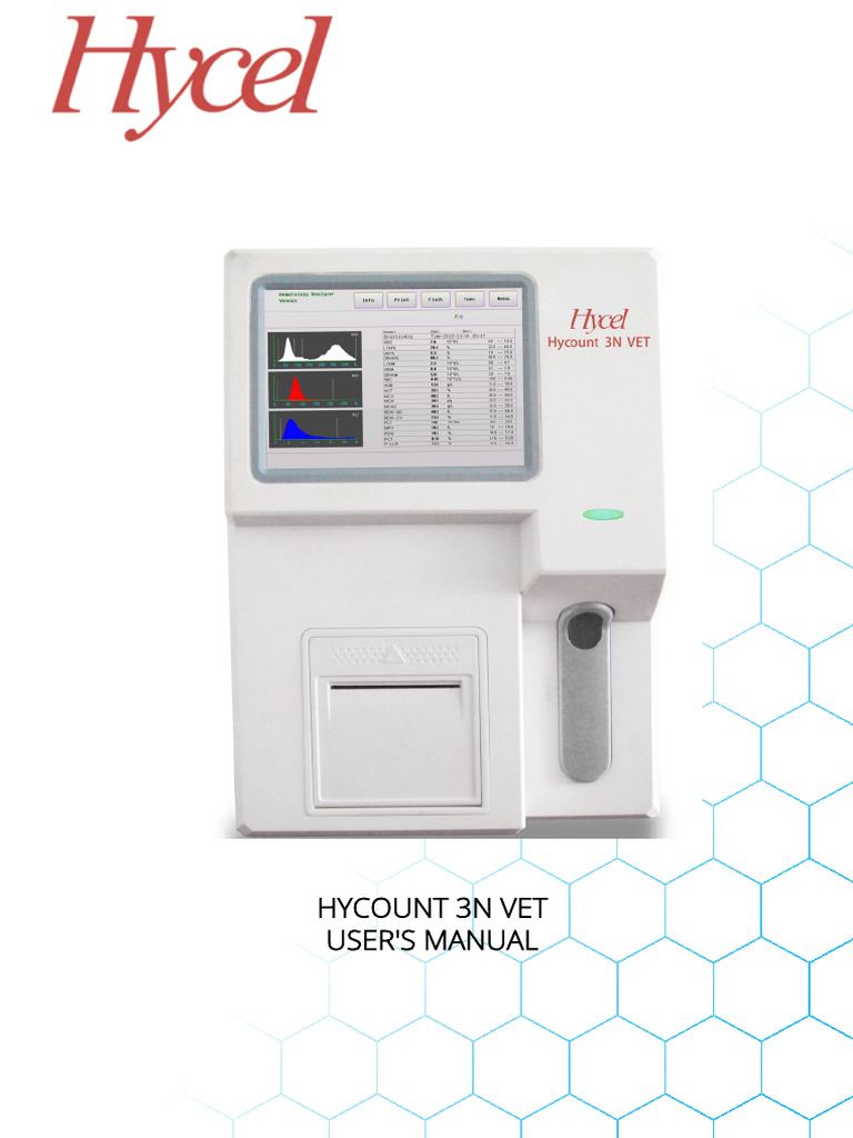 Hycount 3N VET Operation Manual | PDF | Red Blood Cell