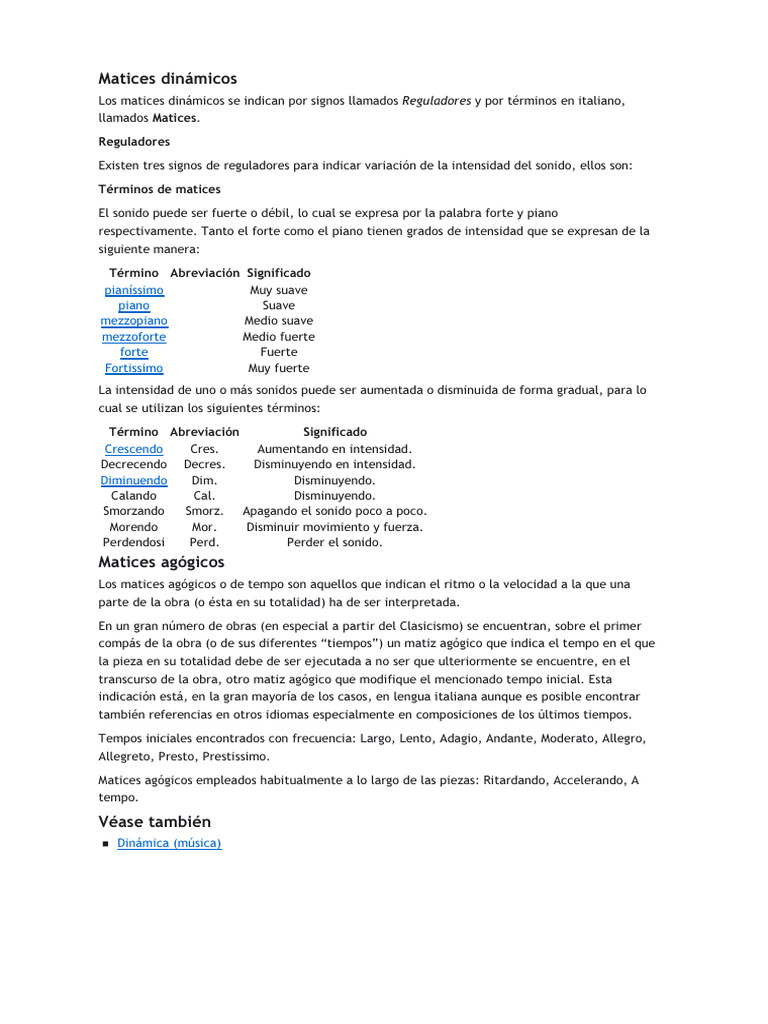 Matices | PDF | Tempo | Composiciones Musicales