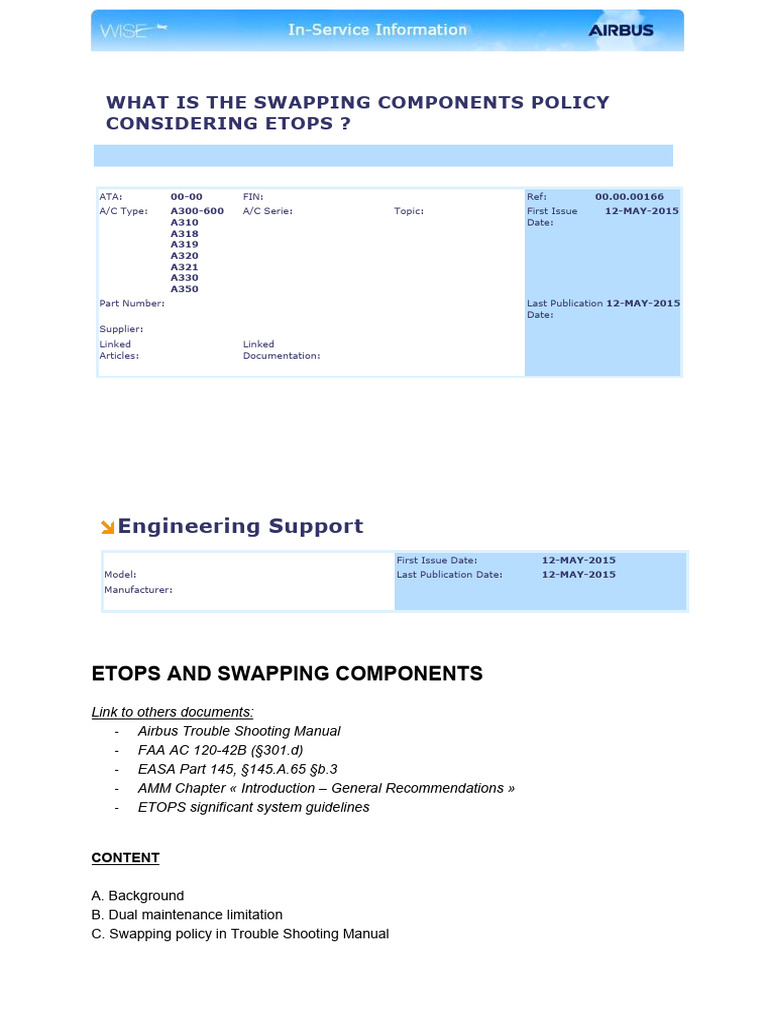 What Is The Swapping Components Policy | PDF | Aircraft | Airbus