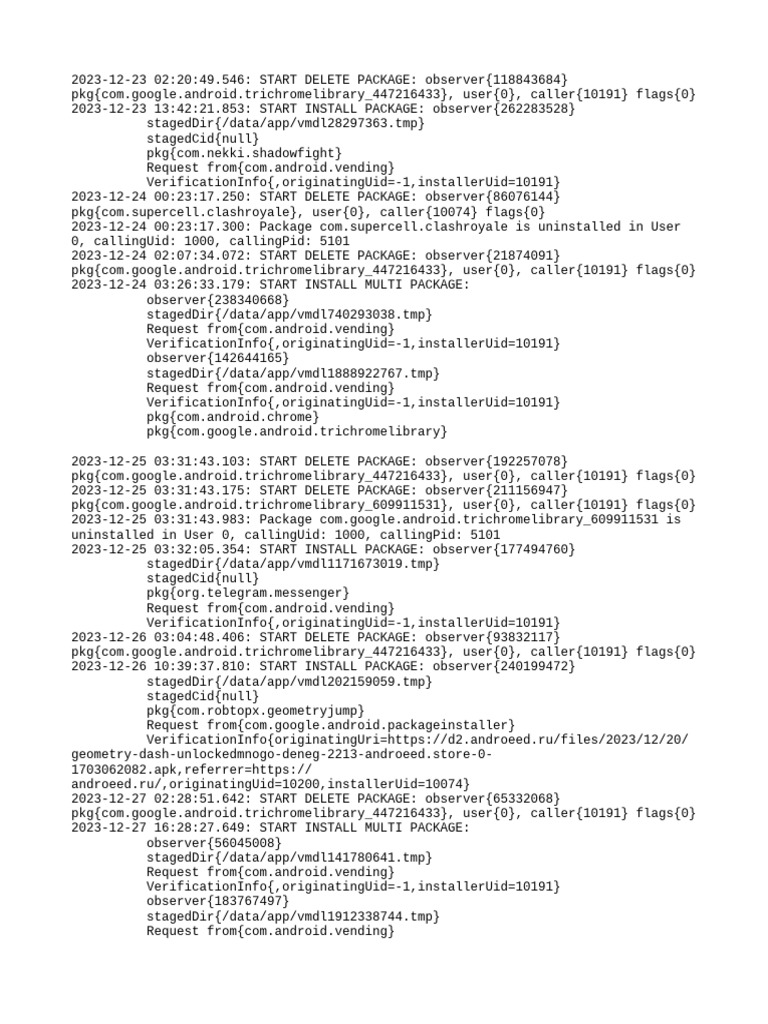 App Installation and Deletion Log | PDF | Mobile Software | Software