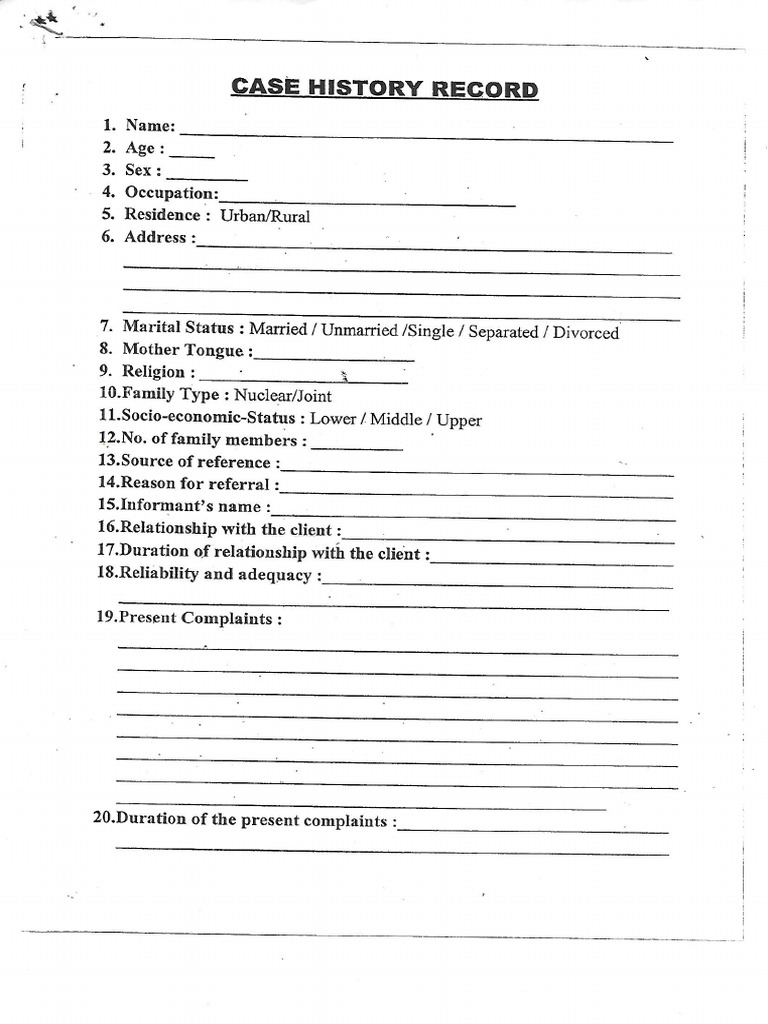 Case History Record | PDF