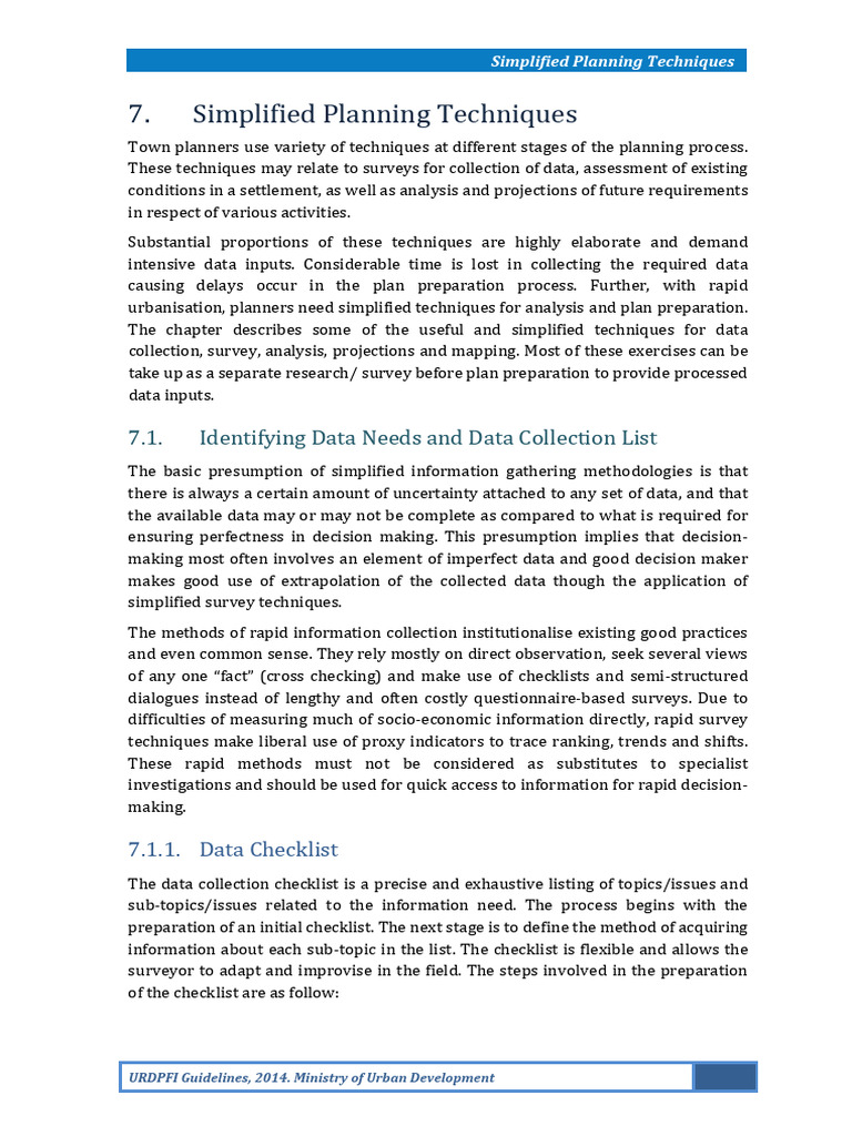 URDPFI Guidelines Simplified Techniques | PDF | Survey Methodology ...