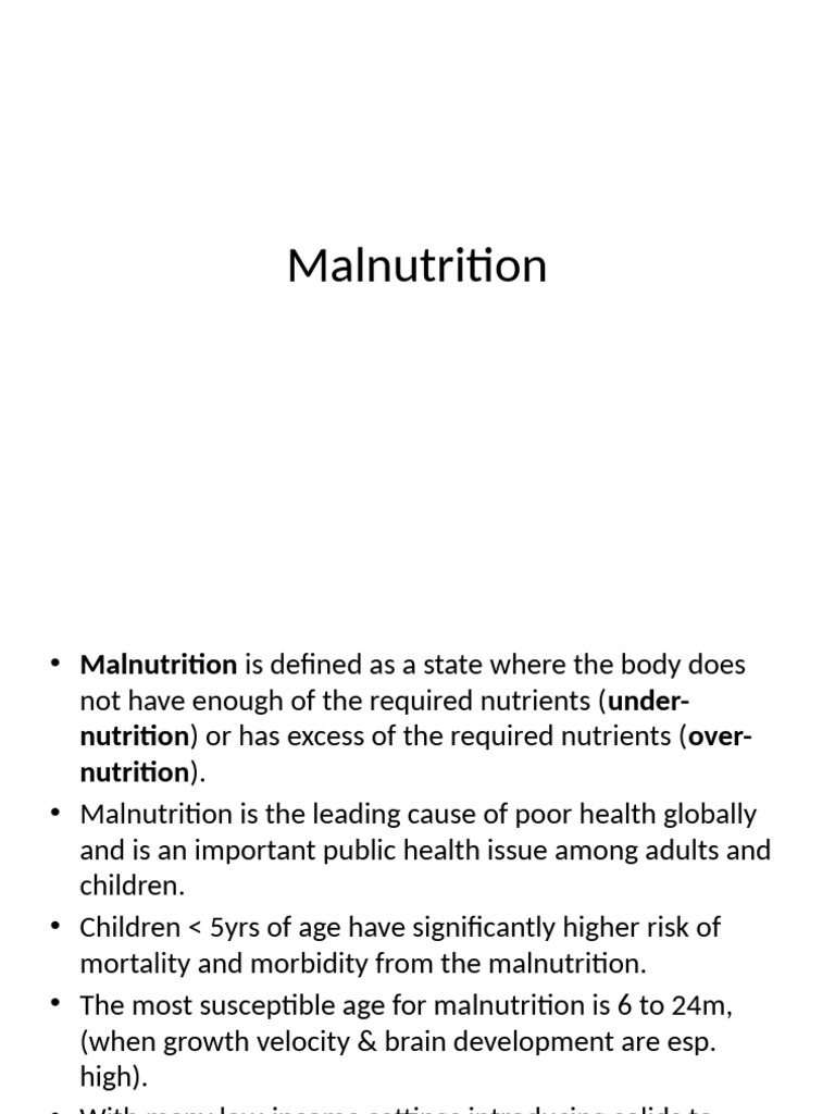Malnutrition | PDF | Malnutrition | Determinants Of Health