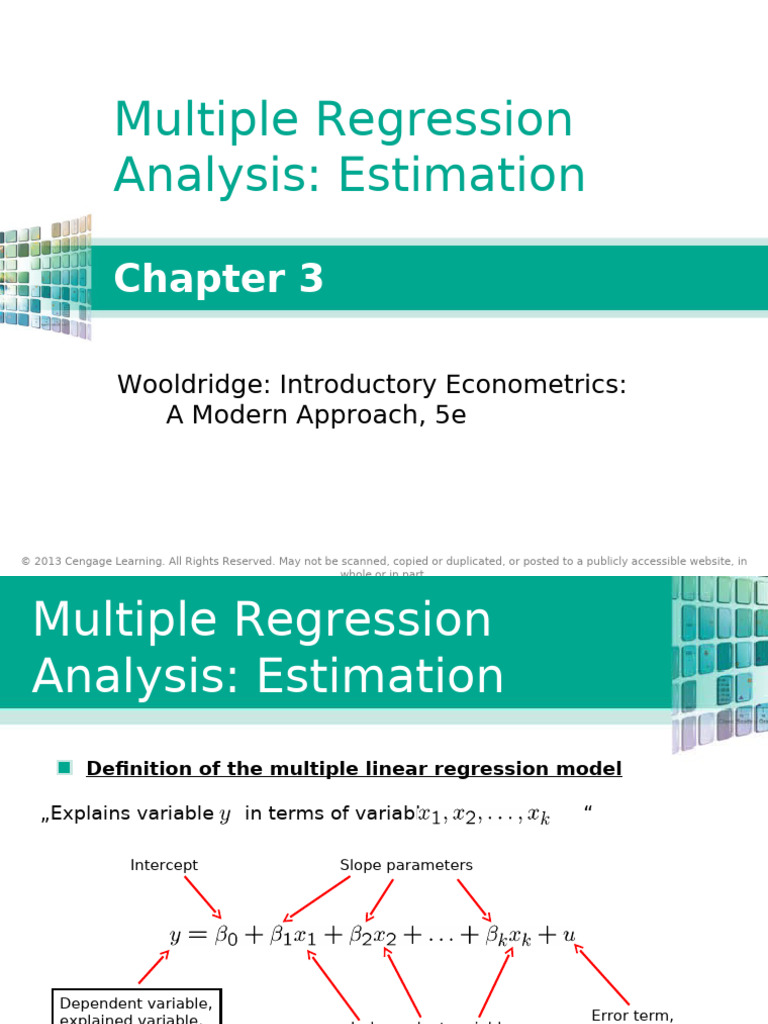 CH 03 Wooldridge 5e PPT | PDF | Linear Regression | Ordinary Least Squares