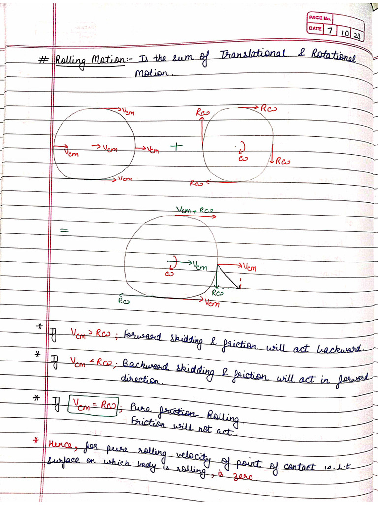 Rolling Motion | PDF