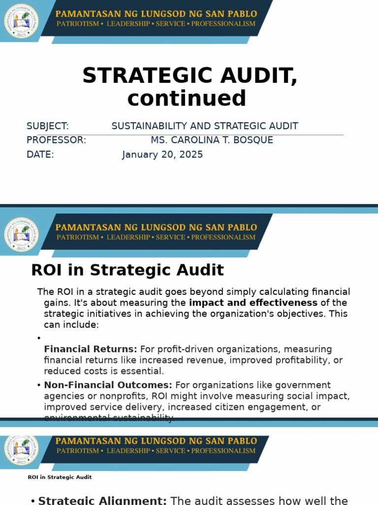 ROI of Sustainability in Strategic Audits | PDF | Return On Investment ...