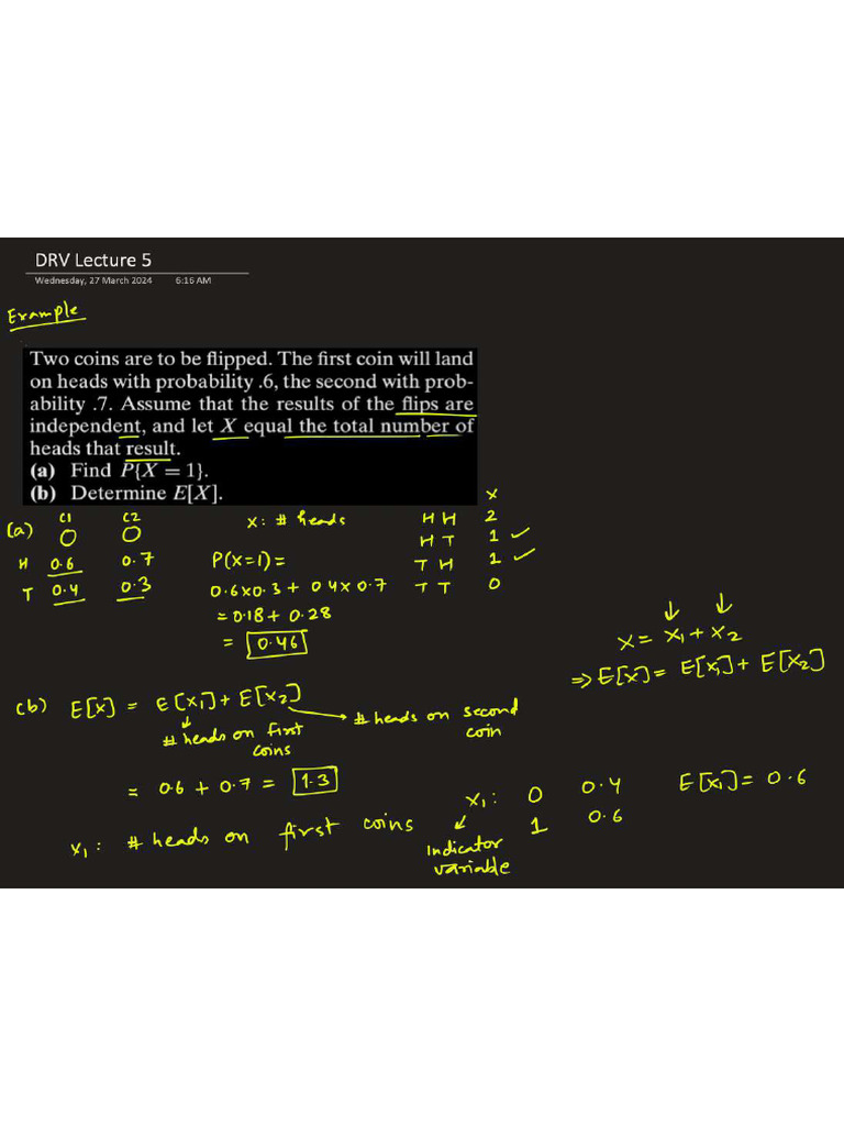 5. Expectation of Function of Random Variable | PDF