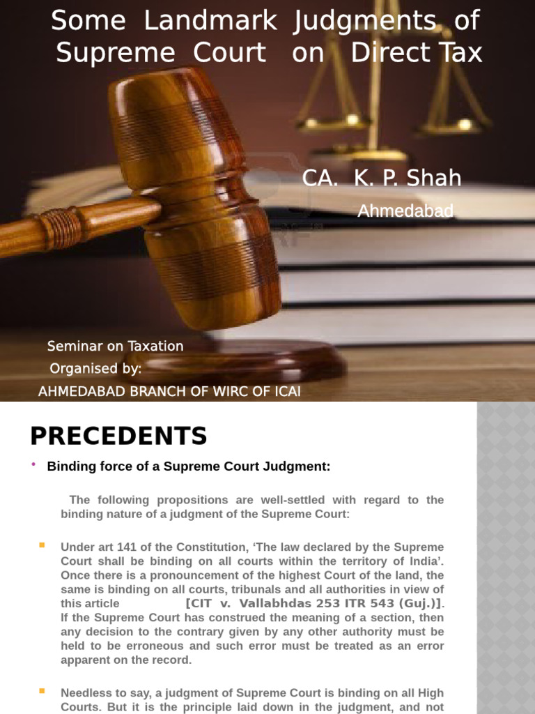 Supreme Court Taxation Judgments Guide | PDF | Expense | Obiter Dictum