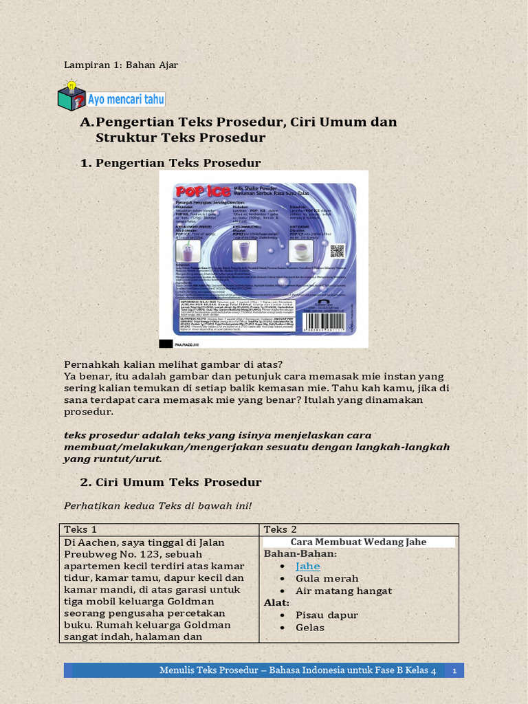 Bahasa Indonesia 4 - Teks Prosedur | PDF