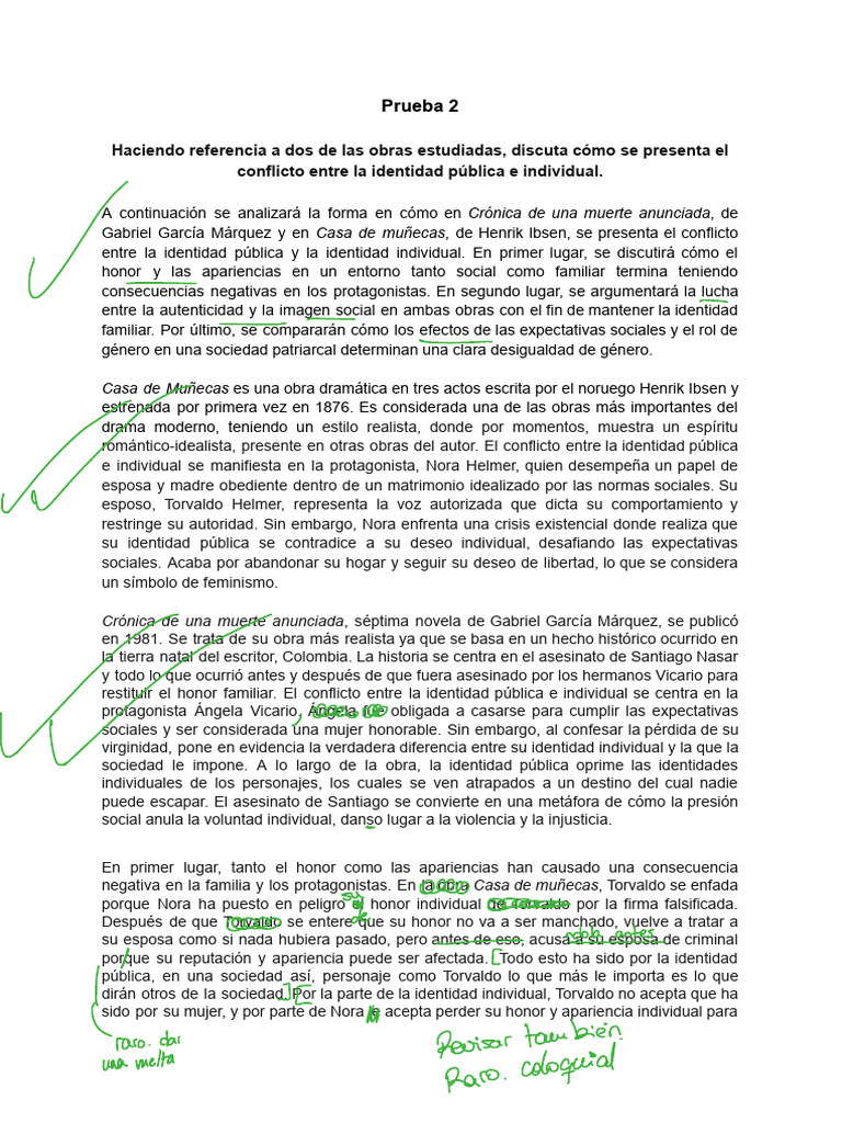 Prueba 2-2 | PDF | Una casa de muñecas | Autenticidad (filosofía)