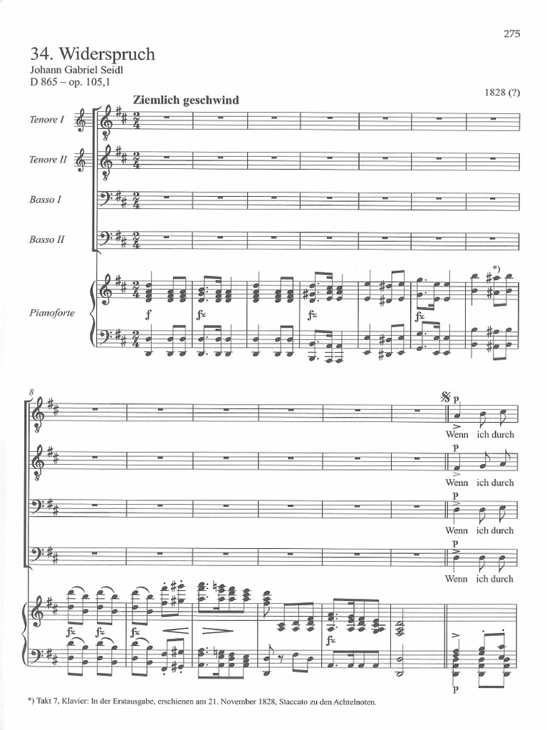 05 Widerspruch (Seidl) D 865 Franz Schubert | PDF