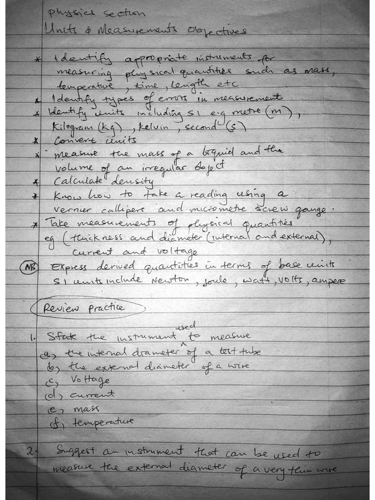 Units&Measurements mascOE | PDF