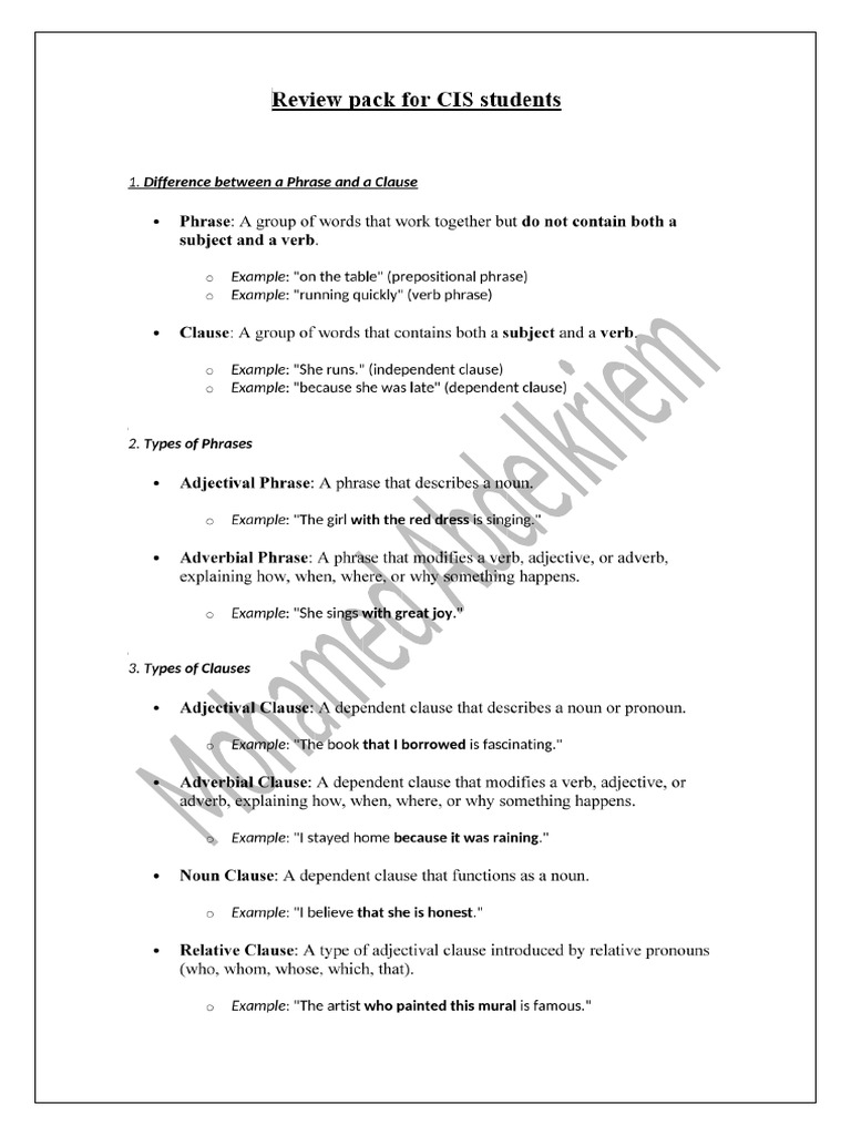 CIS Student Review Pack Guide | PDF