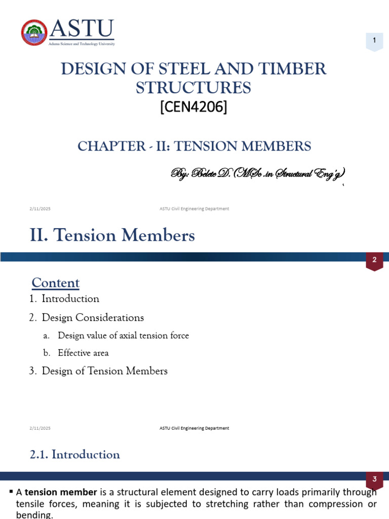 Design of Tension Members in Structures | PDF | Deformation ...