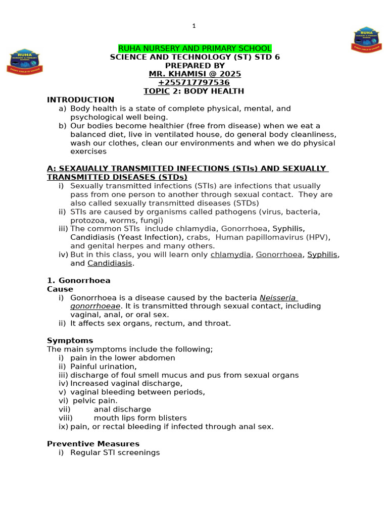 TOPIC 10 LIGHT | PDF | Sexually Transmitted Infection | Candidiasis