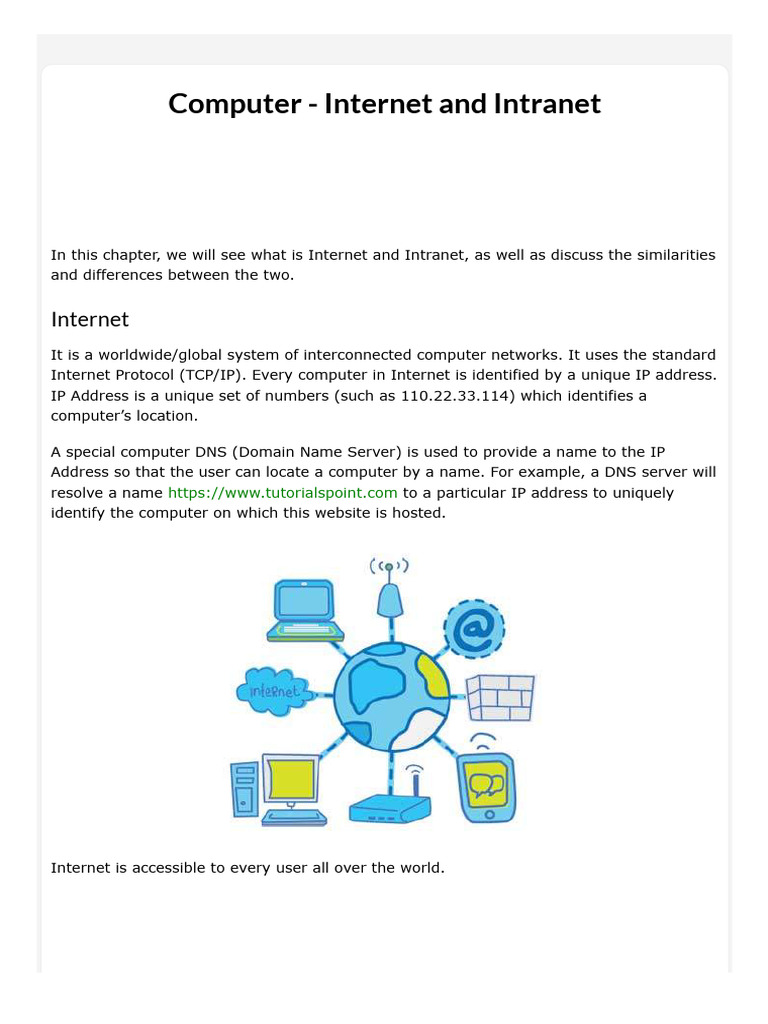 Computer - Internet and Intranet | PDF
