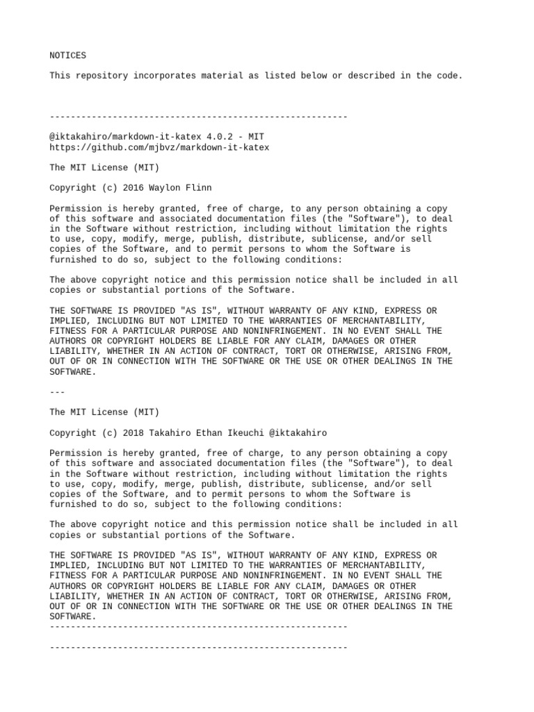 Third Party Notices | PDF | Copyright | License