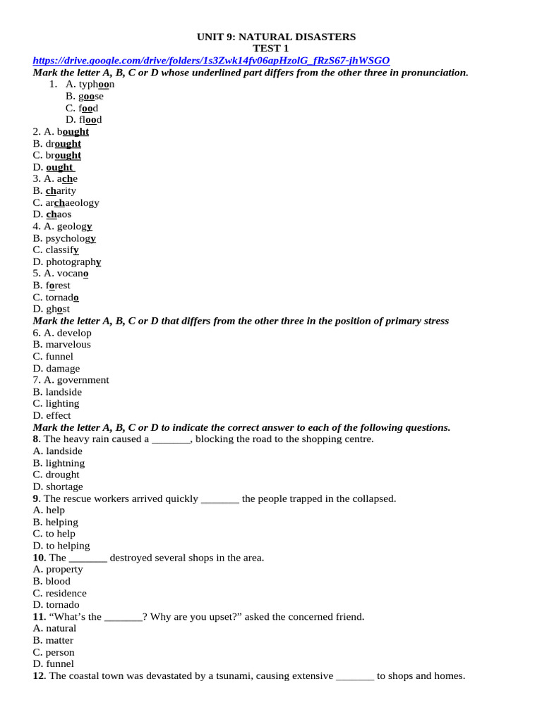 B TR Unit 9 | PDF | Volcano | Natural Disasters