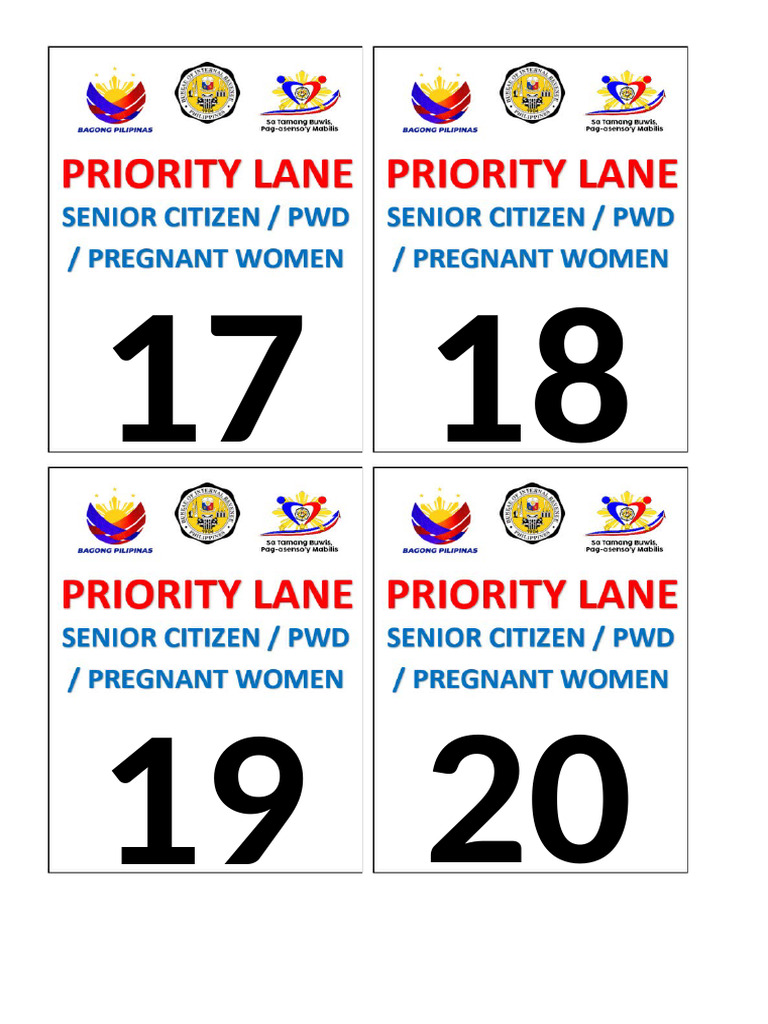 Sticker Priority Numbera | PDF