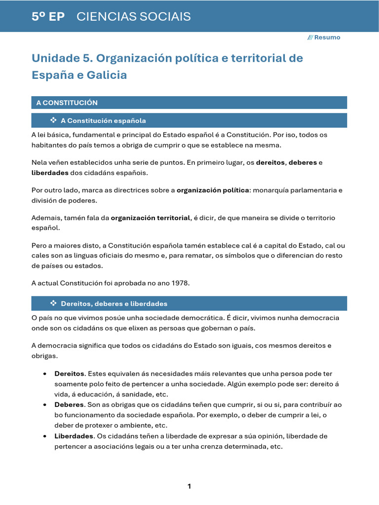 Resumo 5ep Sociais U5 | PDF