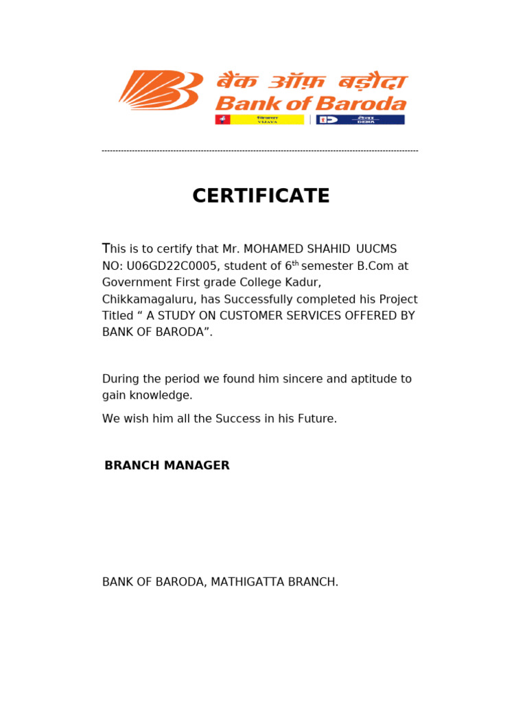 Bank.certificate | PDF