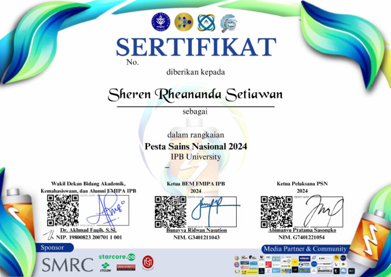 LCTB Peserta Sheren Rheananda Setiawan | PDF