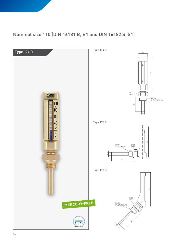 Sika Industrial Thermometer Overview | PDF | Thermometer | Fahrenheit