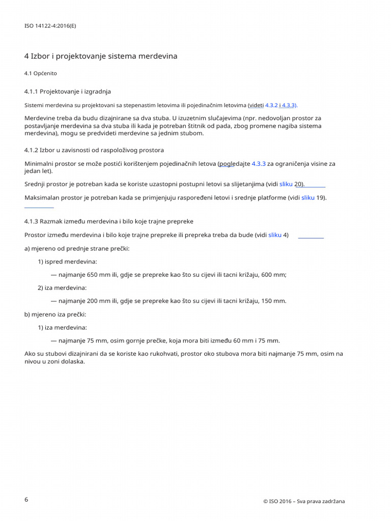 4 Izbor I Projektovanje Sistema Merdevina: ISO 14122-4:2016 (E) | PDF