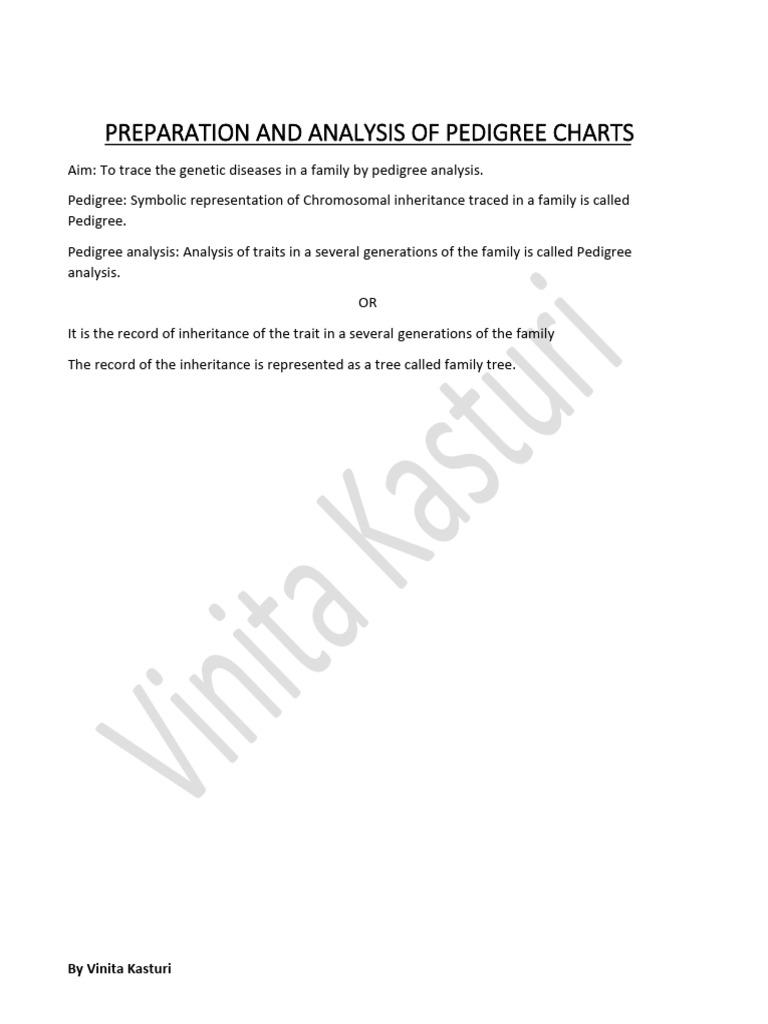 Preparation and Analysis of Pedigree Charts Practical (AutoRecovered) | PDF | Dominance ...
