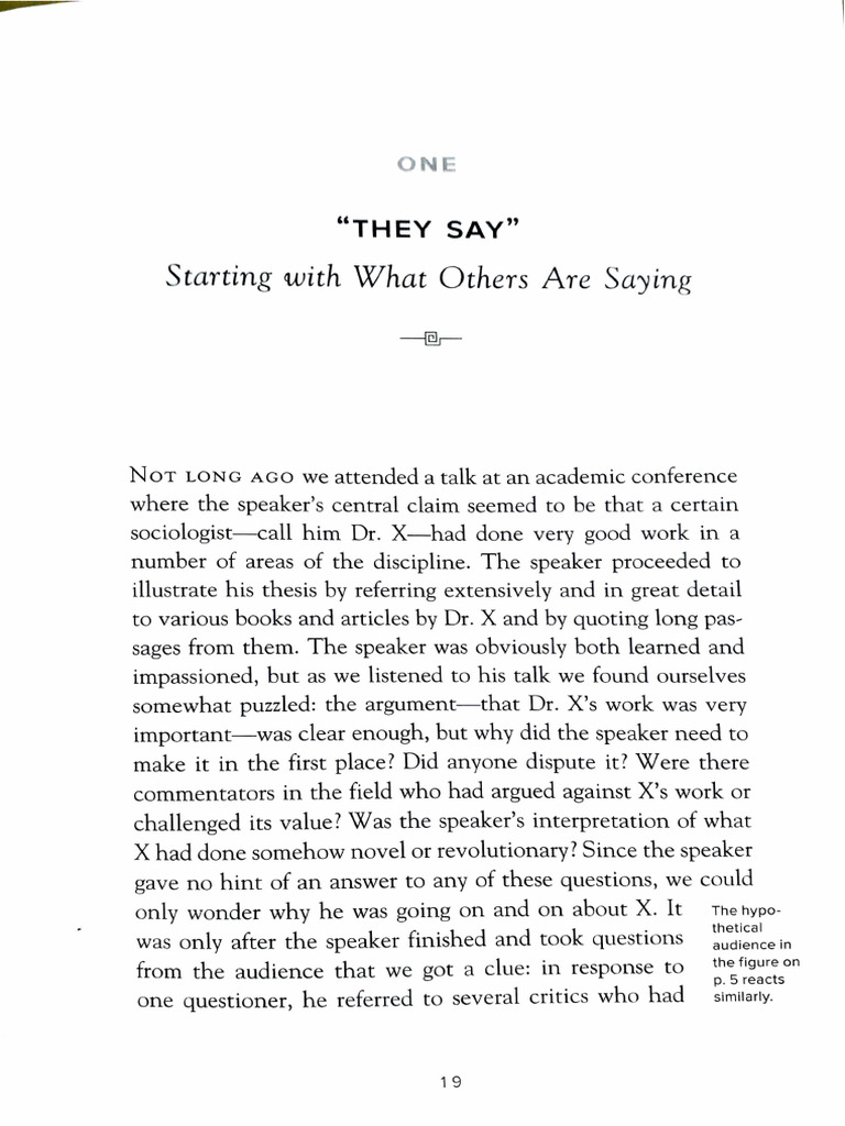 Chapter 1 They Say | PDF