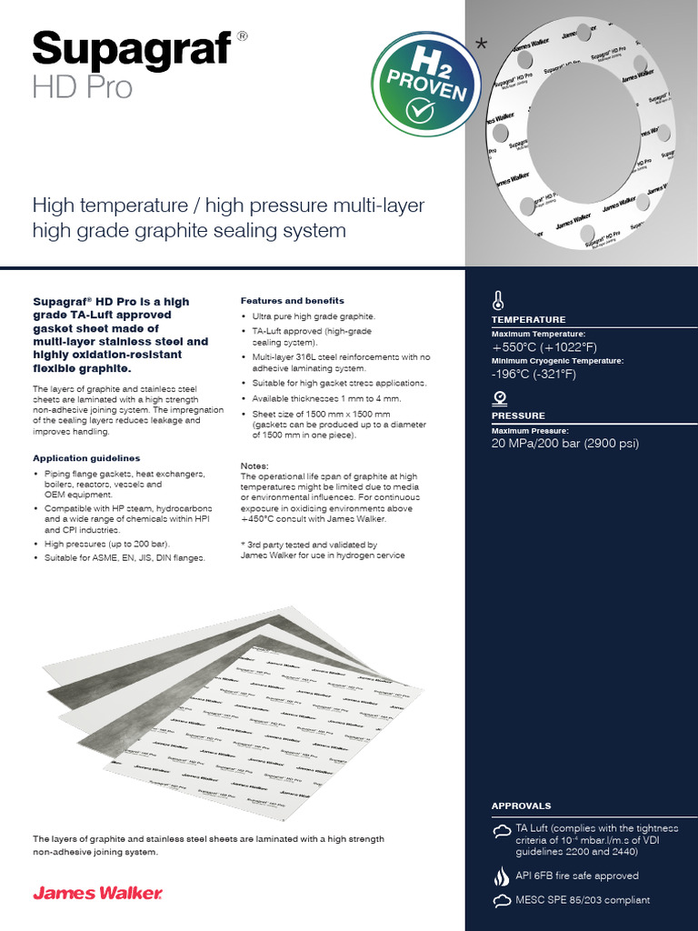 High-Temperature Graphite Gasket Specs | PDF | Materials | Building ...