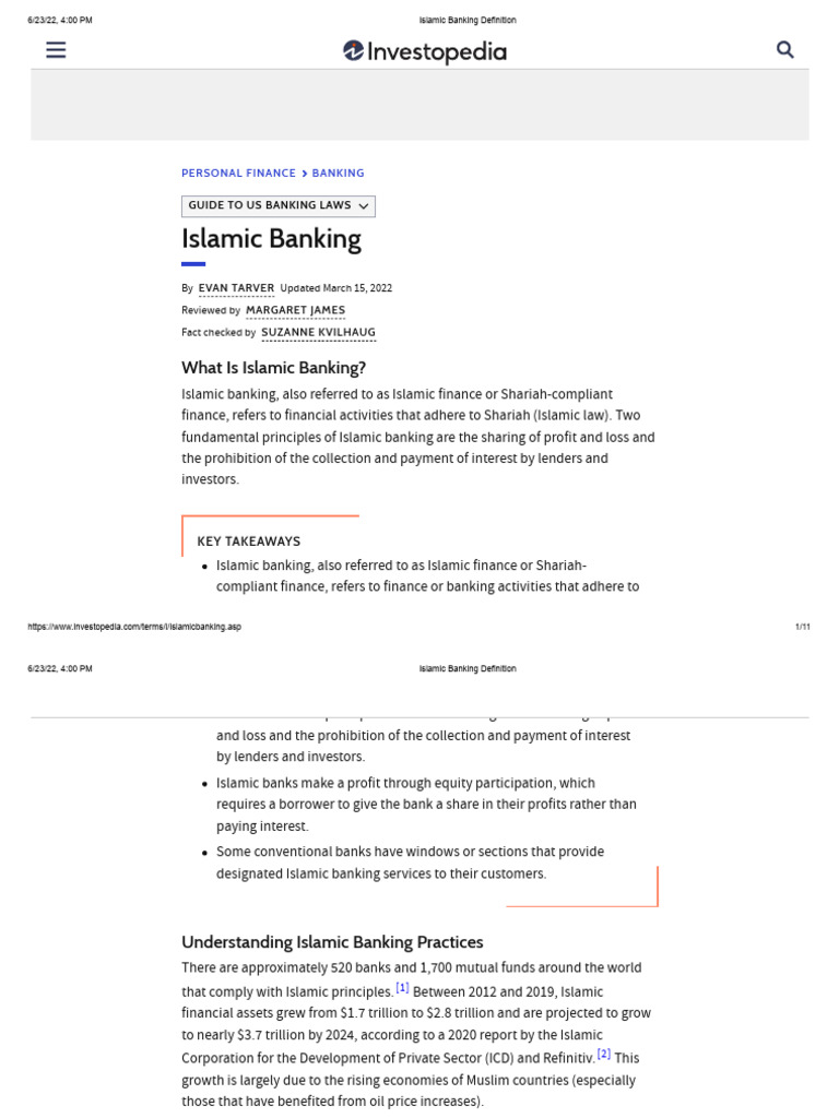 Islamic Banking Definition | PDF | Islamic Banking And Finance | Banks