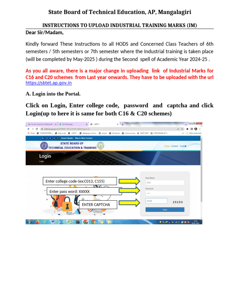 Instructions For Uplod Industrial Marks-2025 - MA-2025-1 | PDF | Computing