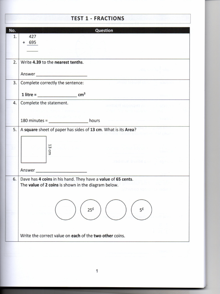 A Process For Testing Mathematics - Grades 4-5 | PDF