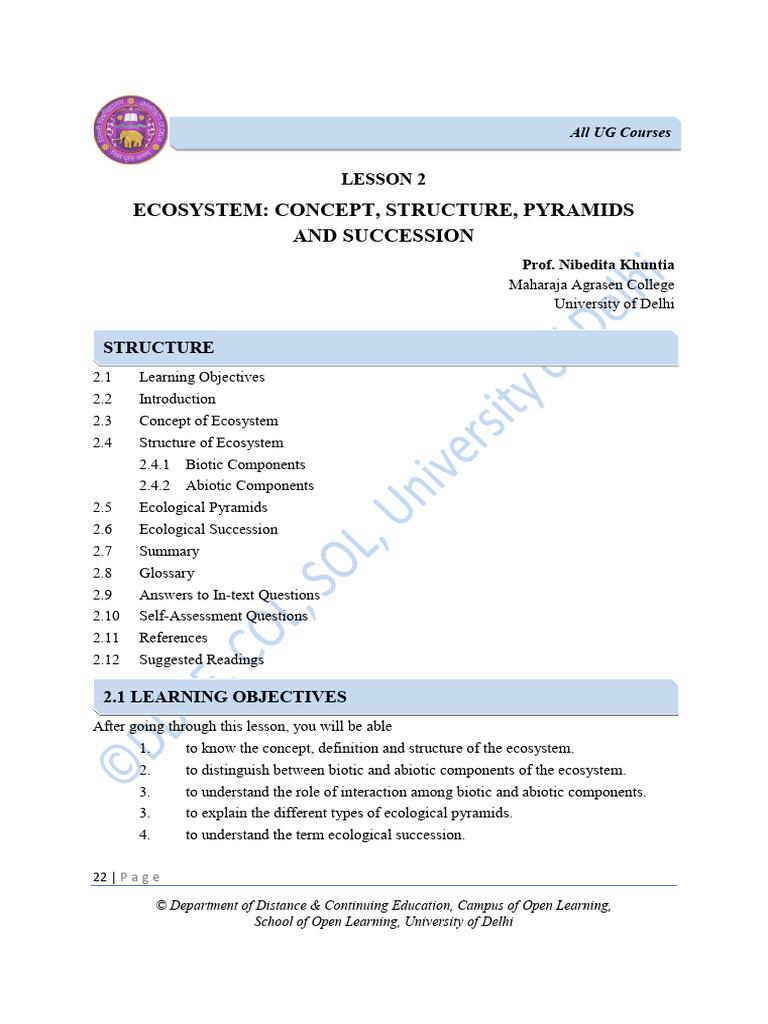 AEC EVS Theory Into Practice I Sem 1 EM Lesson 2 | PDF | Food Web | Ecosystem