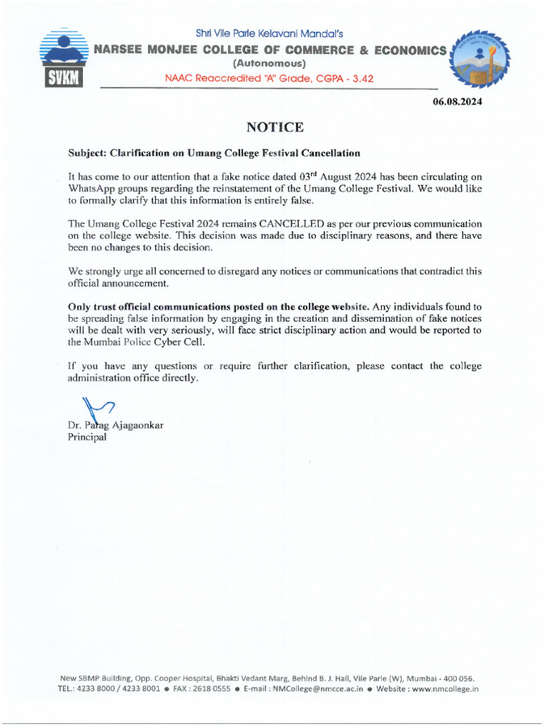 Fake Notice Clarification Regarding UMANG | PDF