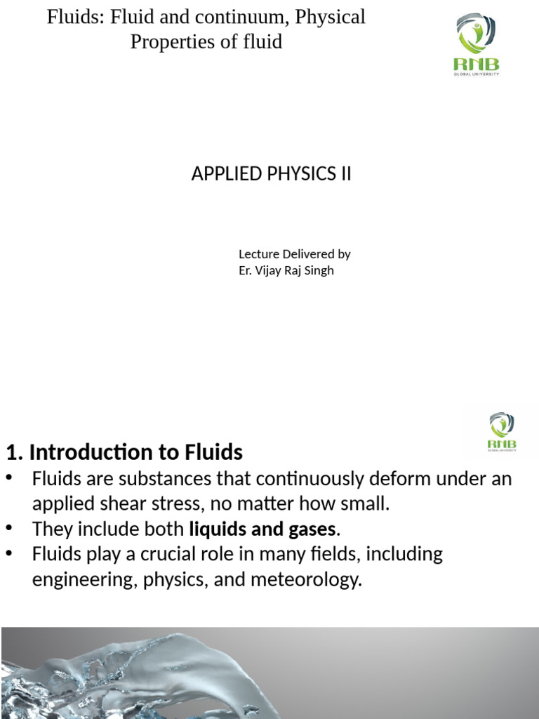 05.03.2025 Unit II BME Fluids Physical Properties of Fluid | PDF | Viscosity | Liquids