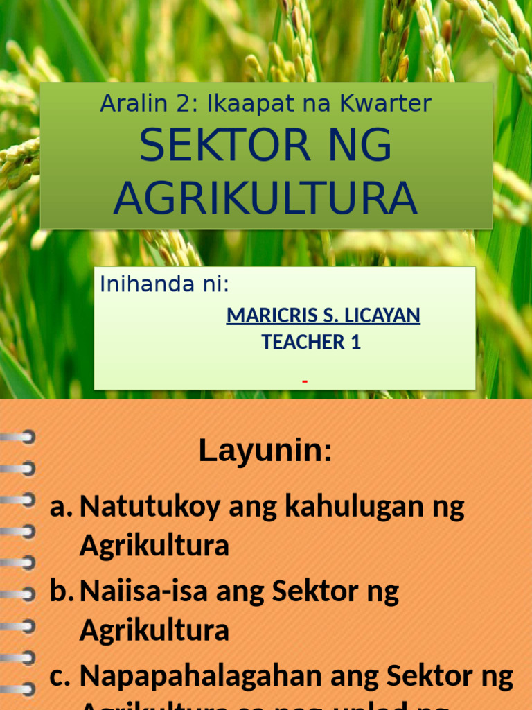 Q4 AP9 SEKTOR NG AGRIKULTURA | PDF