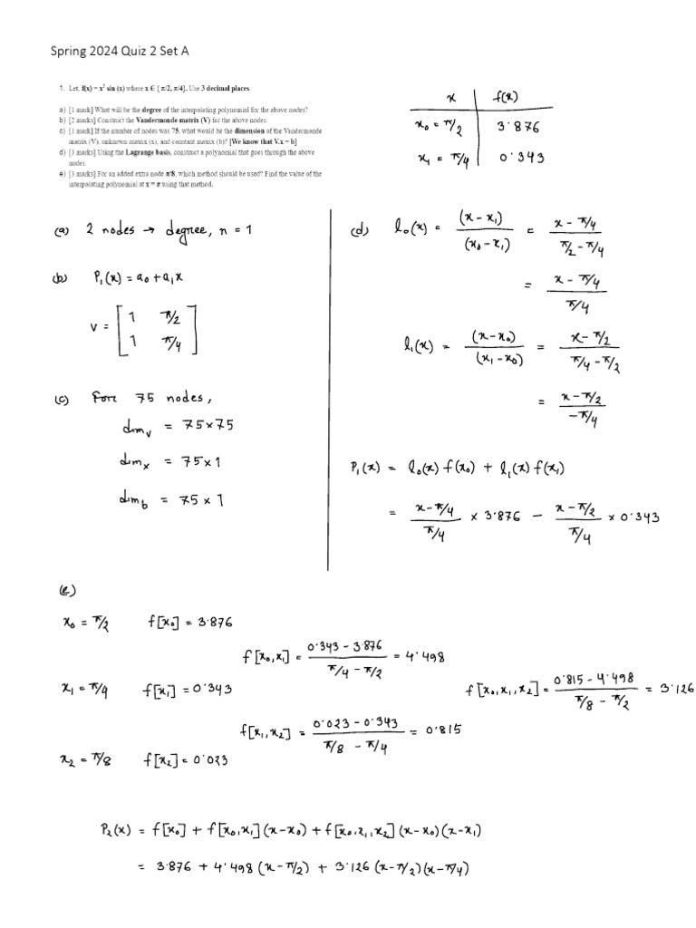 CSE330 Spring 2024 Quiz 2 Set A | PDF