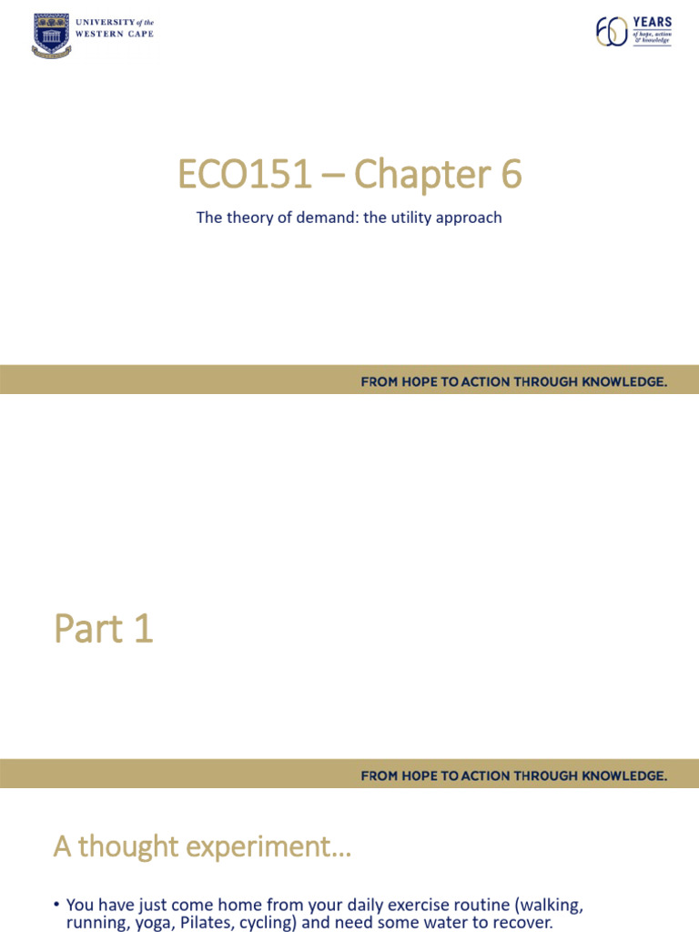 ECO151 Ch6 the Theory of Demand Utility Approach | PDF | Utility | Demand
