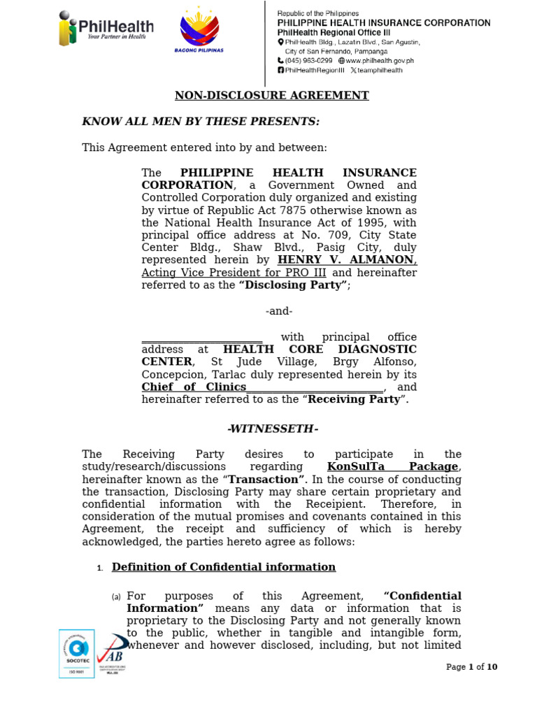 Nda HCP Bagong Pilipinas | PDF | Legal Remedy | Confidentiality