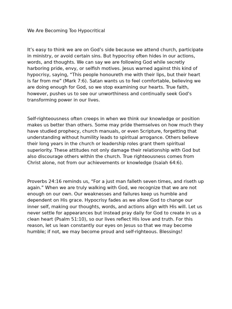 Hypocrisy | PDF