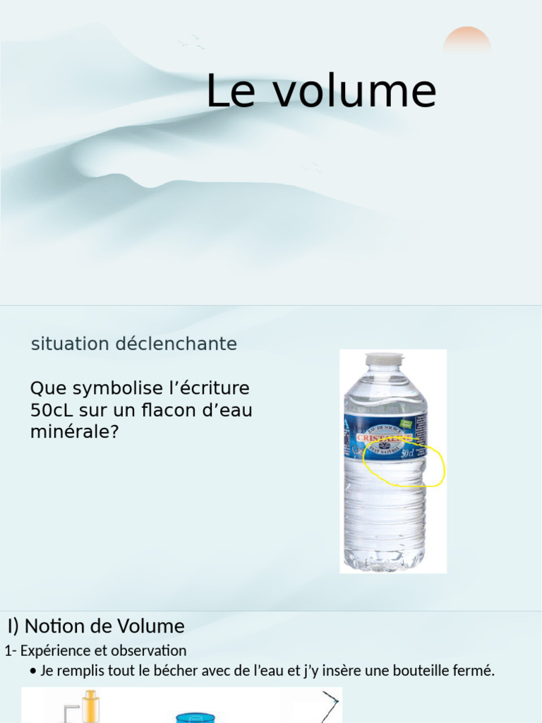 Mesure de volume par déplacement d'eau | PDF