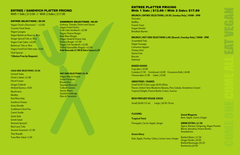 NuVegan Menu Inside Georgia Avenue College Park 2023 | PDF | Hamburgers ...