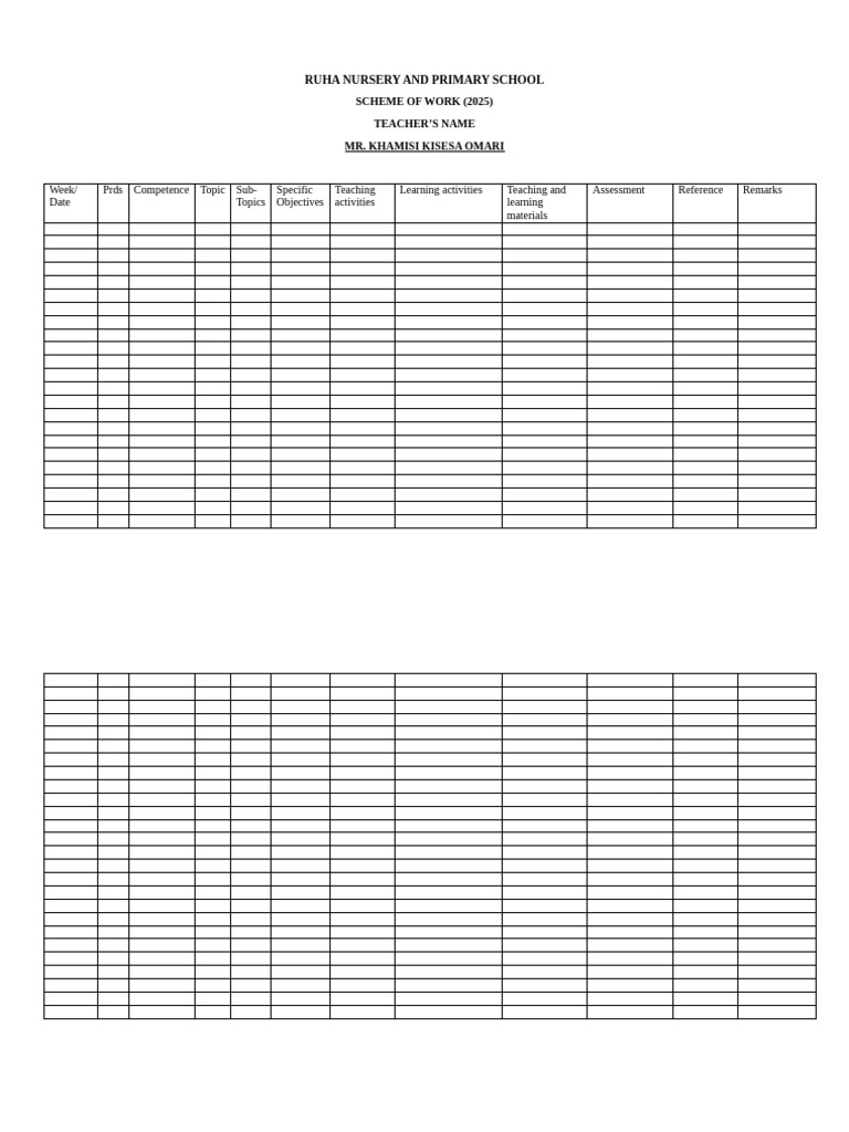 Scheme of Work | PDF