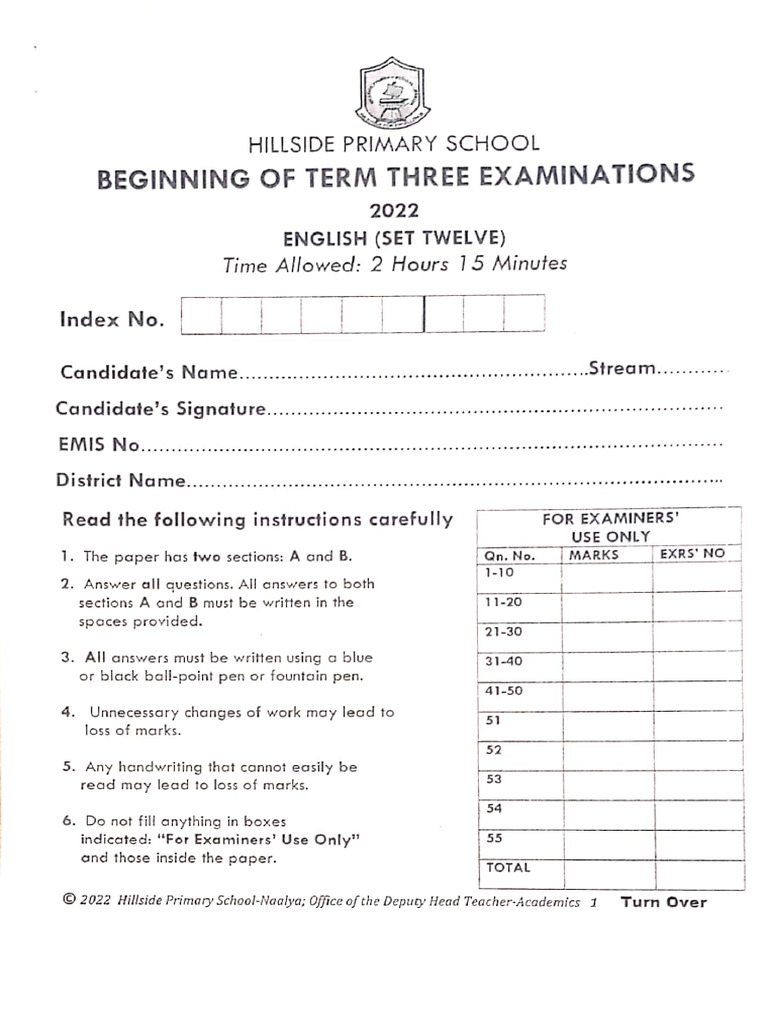 Hillside - ENG PRE PLE SET TWELVE | PDF